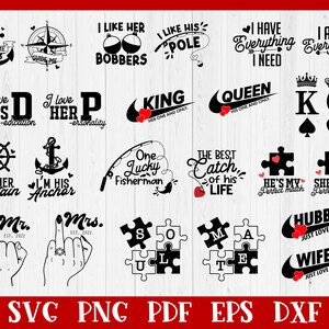 Matching Couple SVG Bundle, Happy Valentine's Day Svg, Couple Shirts ...