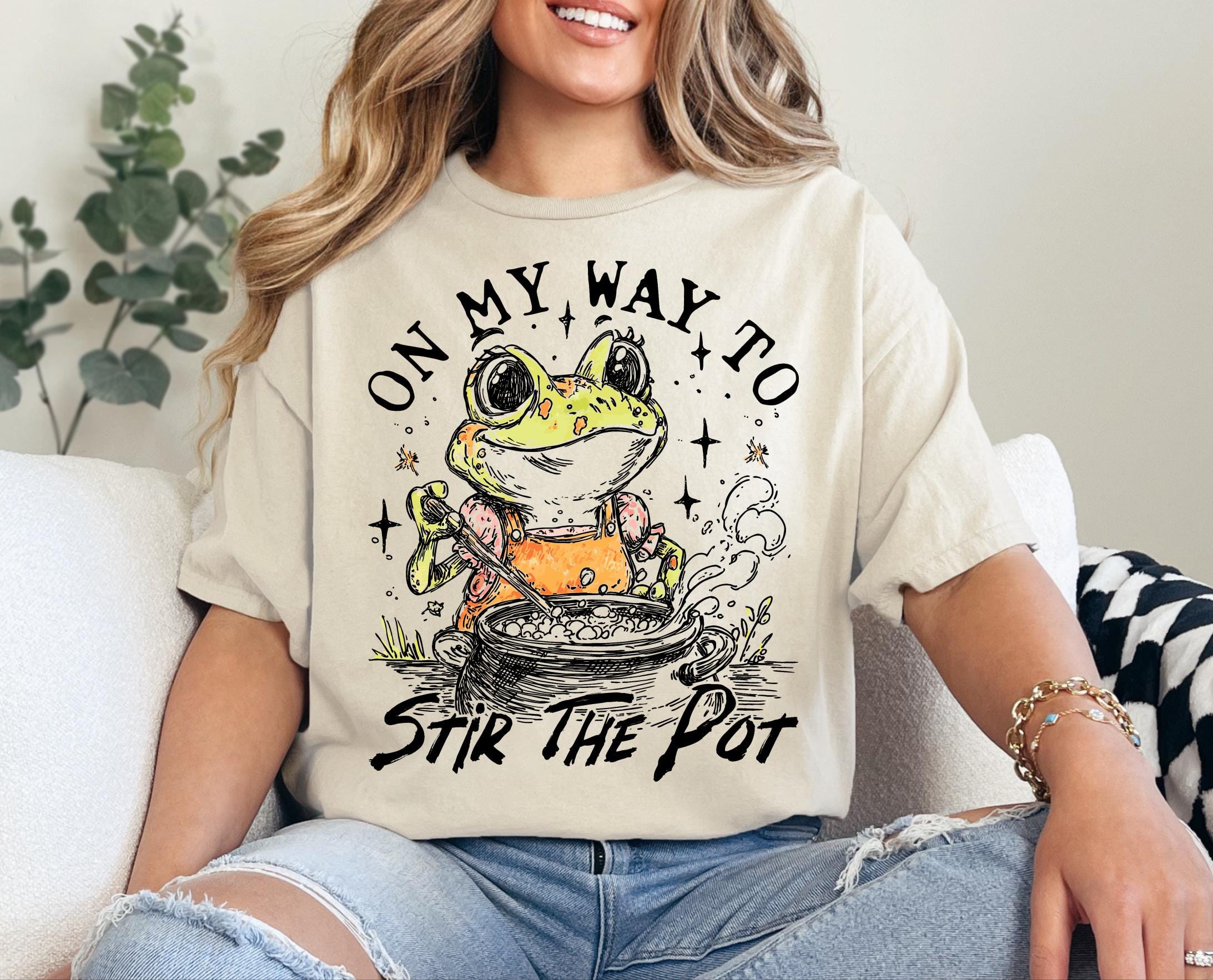 On My Way to Stir the Pot PNG, Funny Frog Sarcastic Humor Snarky Animal ...