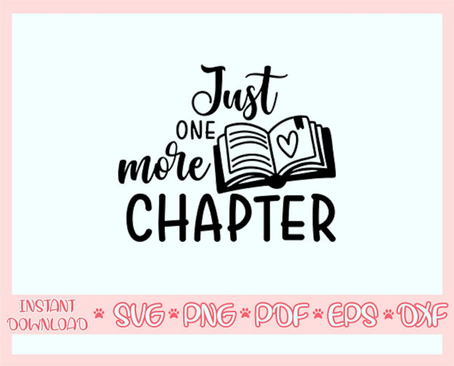 Just One More Chapter Svgreading Svgbook Lover Svglibrarian - Etsy