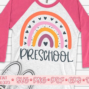 Preschool Rainbow Svg,pre-k Svg,first Day of School Svg,back to School ...
