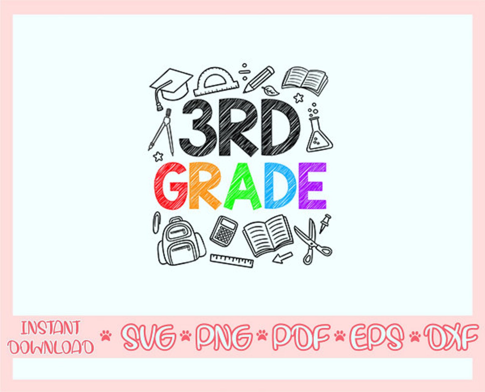 3rd Grade Svgthird Grade Svgfirst Day of School Svgback to - Etsy