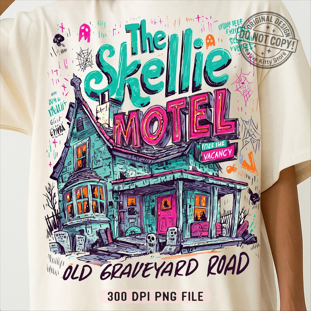 The Skellie Motel PNG, Haunted House Halloween Png, Spooky Retro Vibes ...