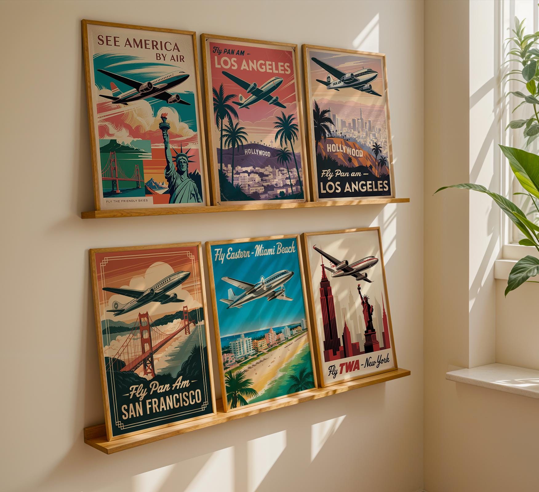 USA Airline Vintage Poster Aircraft Code Prints | TWA, Pan Am | Boeing ...