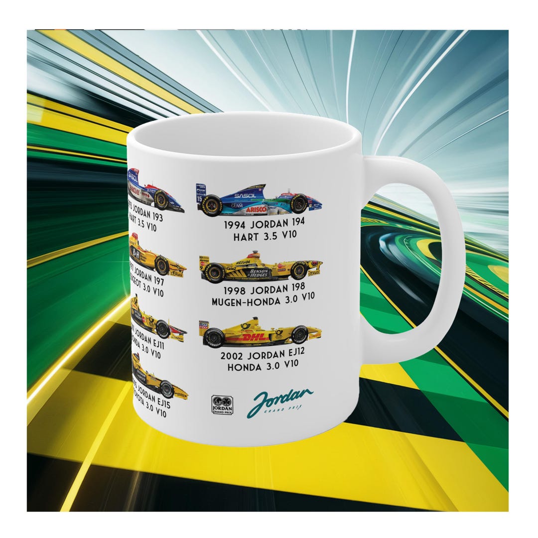 Jordan F1 Retro Coffee Mug, Ideal Gift 2025 Formula 1 Season, Every ...