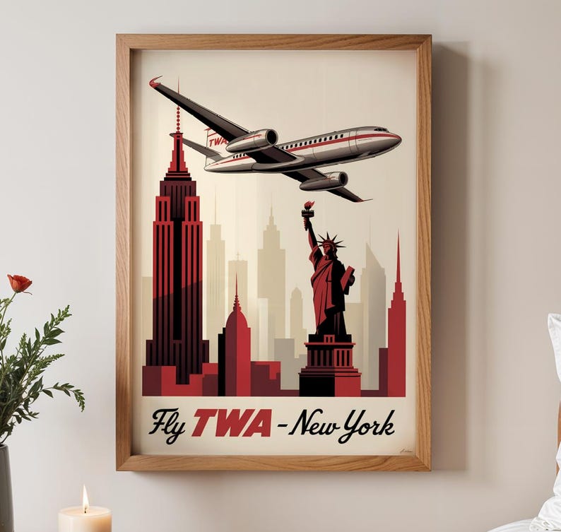 USA Airline Vintage Poster Aircraft Code Prints | TWA, Pan Am | Boeing ...