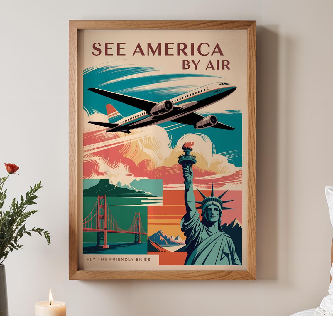 USA Airline Vintage Poster Aircraft Code Prints | TWA, Pan Am | Boeing ...