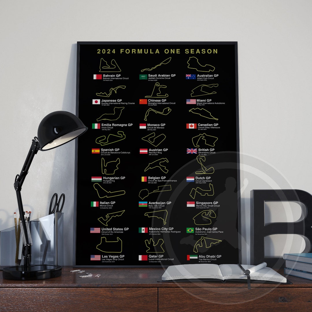 2024 F1 Rennkalender-Poster - Etsy.de