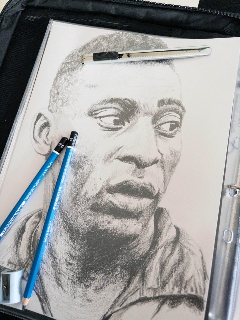 Pele - Hand Drawn Pencil Sketch - Etsy UK