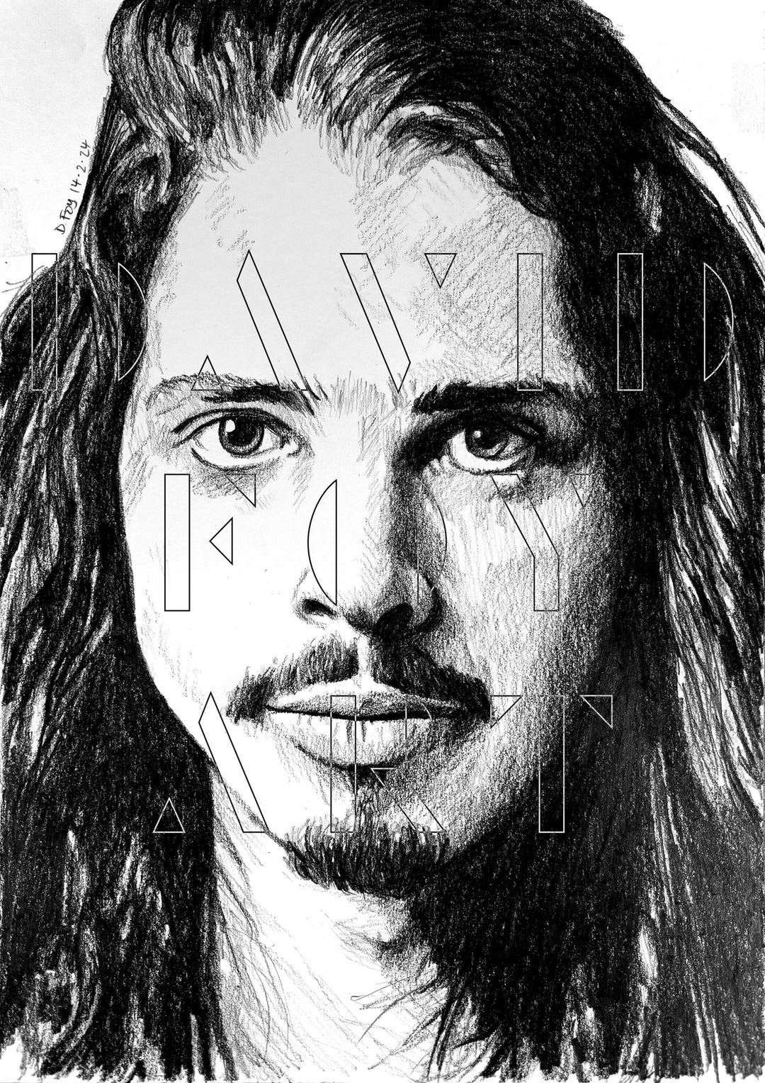 Chris Cornell - Hand Drawn Pencil Sketch - Etsy