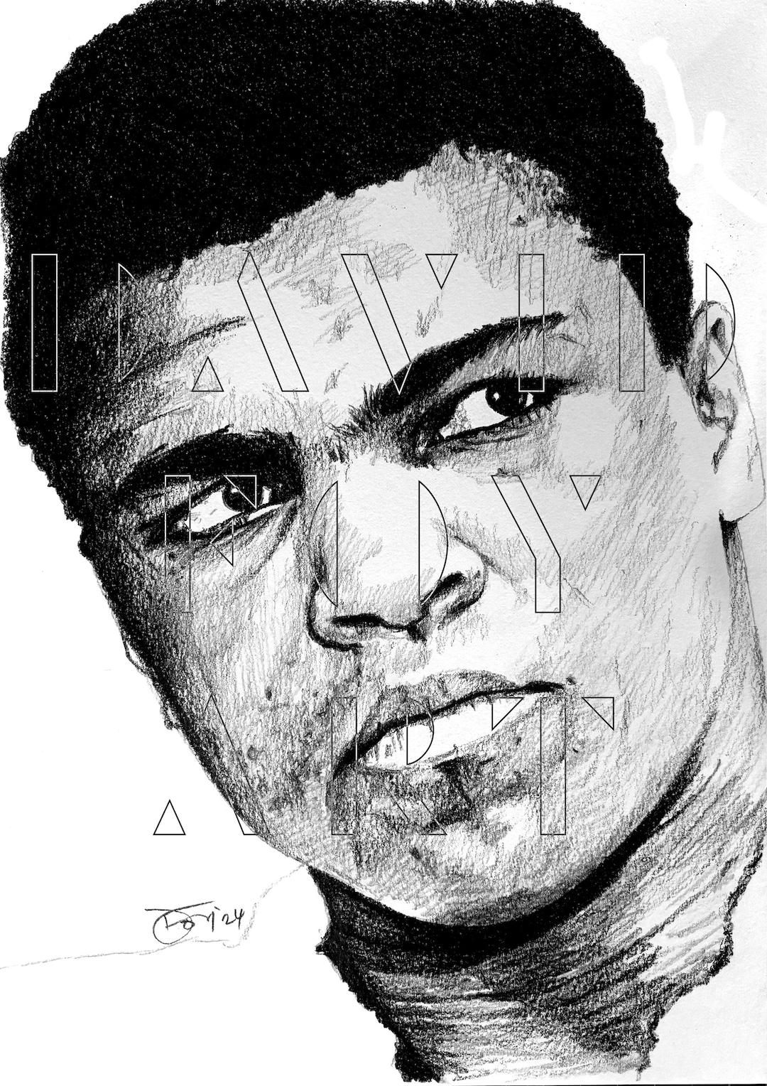 Muhammad Ali - Hand Drawn Pencil Sketch - Etsy