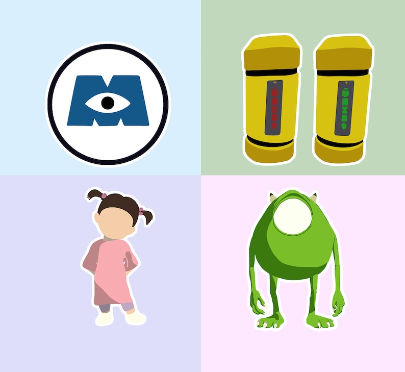 Monsters Inc. Sticker Pack boo Mike Wazowski Scream Tank & - Etsy
