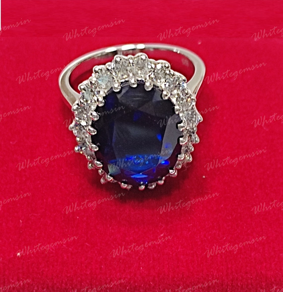 Princess Diana Wedding Ring 3.50ct Oval Sapphire Ring Kate - Etsy
