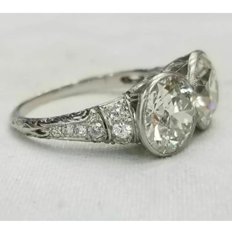 Two Stone Engagement Ring - Etsy