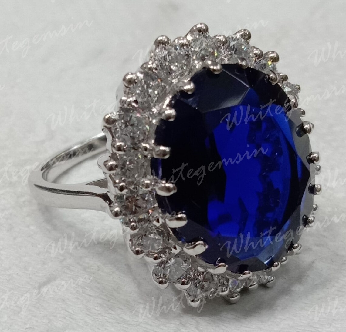 Princess Diana Wedding Ring 3.50ct Oval Sapphire Ring Kate - Etsy