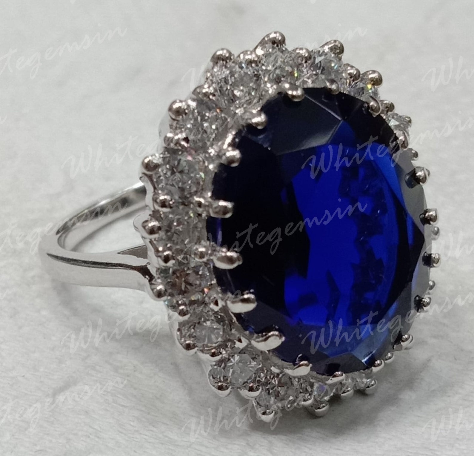 Princess Diana Wedding Ring 3.50ct Oval Sapphire Ring Kate - Etsy
