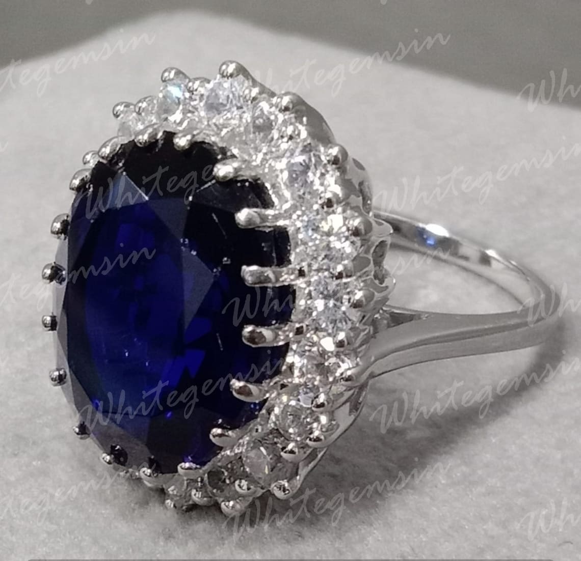Princess Diana Wedding Ring 3.50ct Oval Sapphire Ring Kate - Etsy