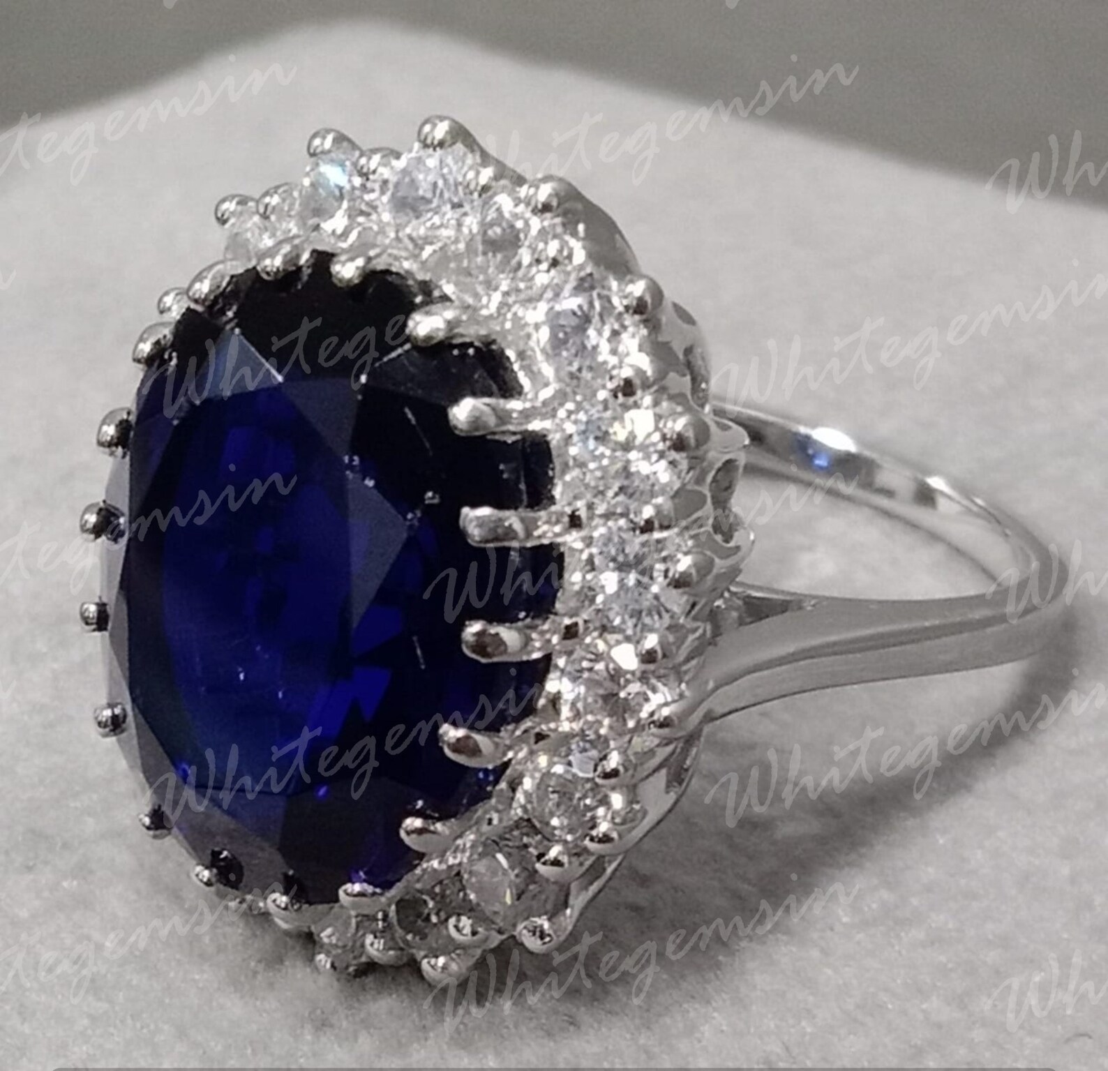 Princess Diana Wedding Ring 3.50ct Oval Sapphire Ring Kate - Etsy