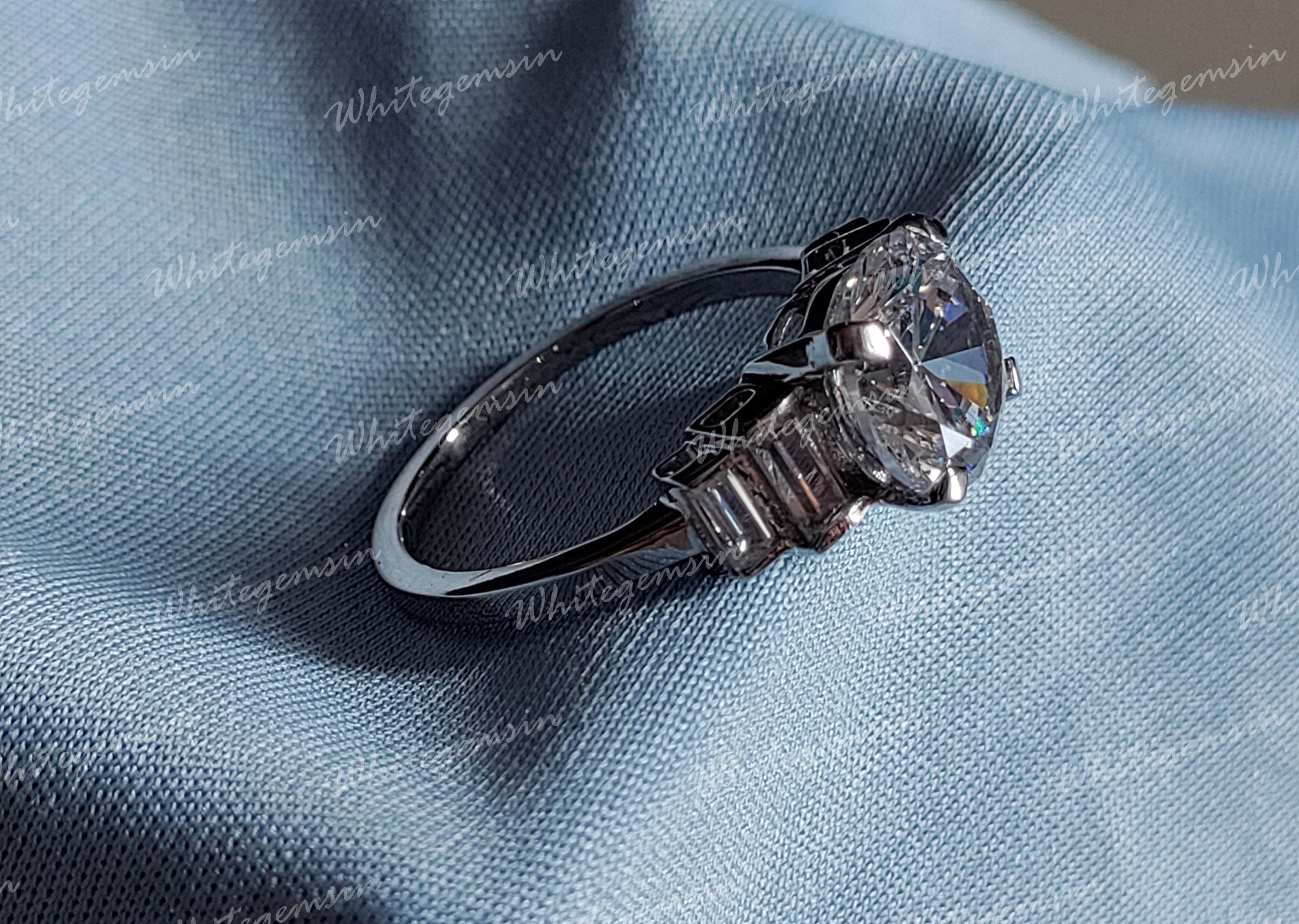 Titanic Engagement Ring, Four Prong Titanic Ring, 2.25ct White Round ...