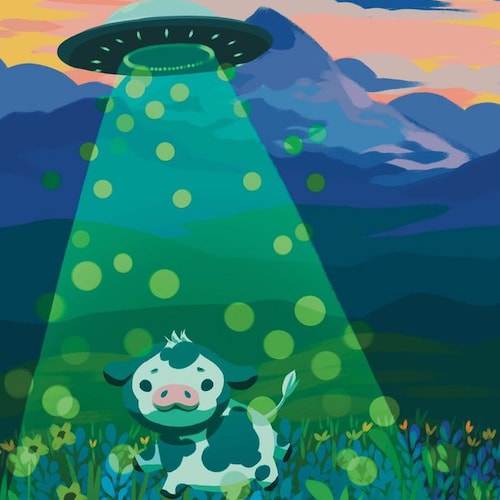 Cow Abduction Art Print 11 X 17 - Etsy