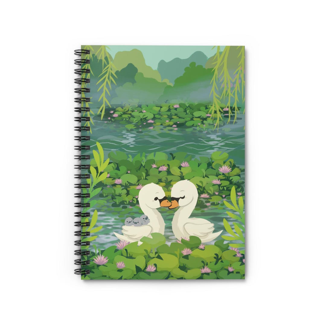 Swans in Love Notebook / Spiral Notebook / Cute Notebook / Gifts for ...