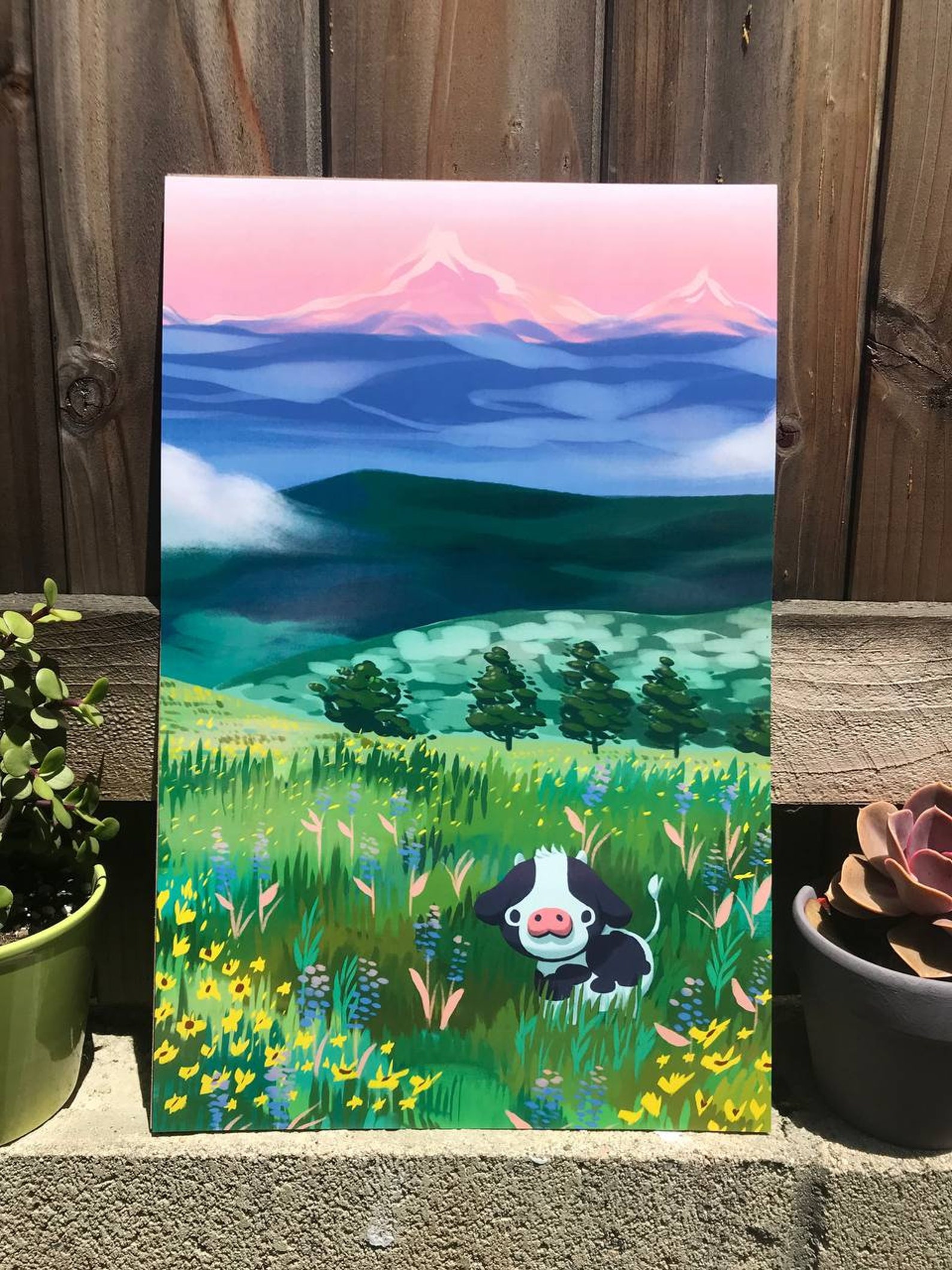 Sunset Cow Art Print 11 X 17 - Etsy