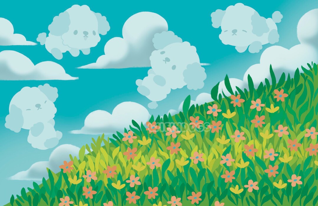 Cloud Puppies Art Print 11 X 17" - Etsy