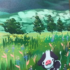 Sunset Cow Art Print 11 X 17 - Etsy