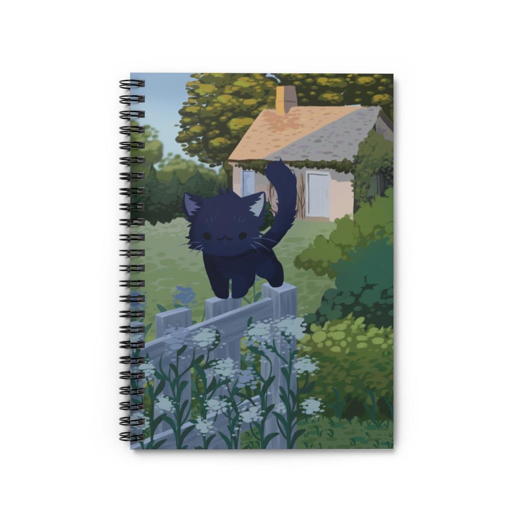 Black Cat Spiral Notebook - Ruled Line - Gift for Cat Lovers, Diary ...