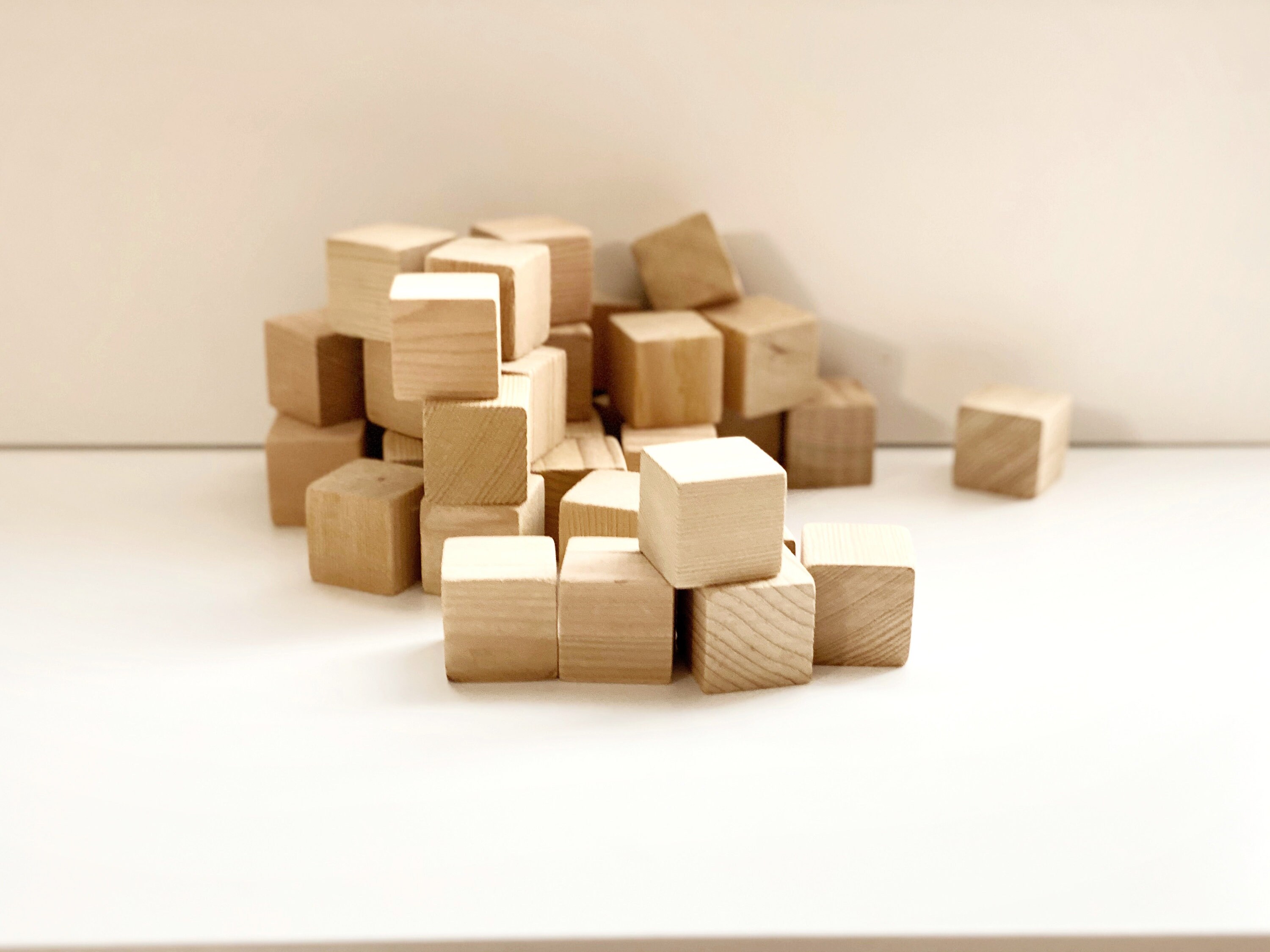 50 Natural Wooden Square Blocks Unfinished Hardwood | Etsy