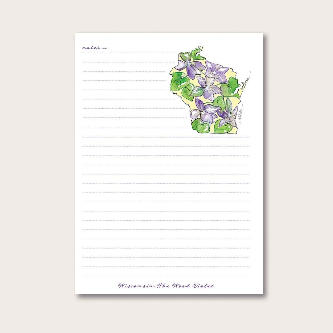 Wisconsin Desk Notepad Watercolor Artwork Gift for Her Him Christmas ...