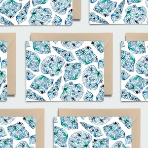 Seashell Note Card Set Watercolor Coastal for Him Her Christmas ...