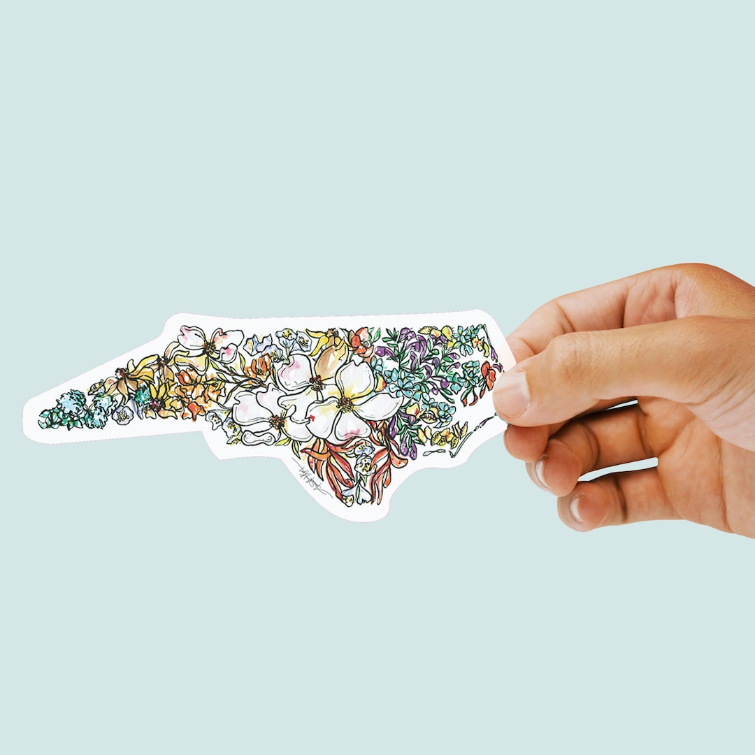 North Carolina Vinyl Decal Cute Sticker Weatherproof Waterproof Water ...