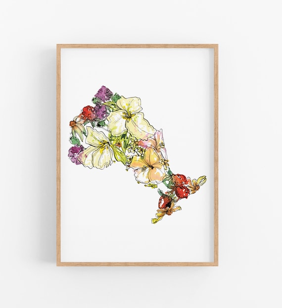 ONTARIO Fine Art Print: Map of Ontario Featuring Province - Etsy