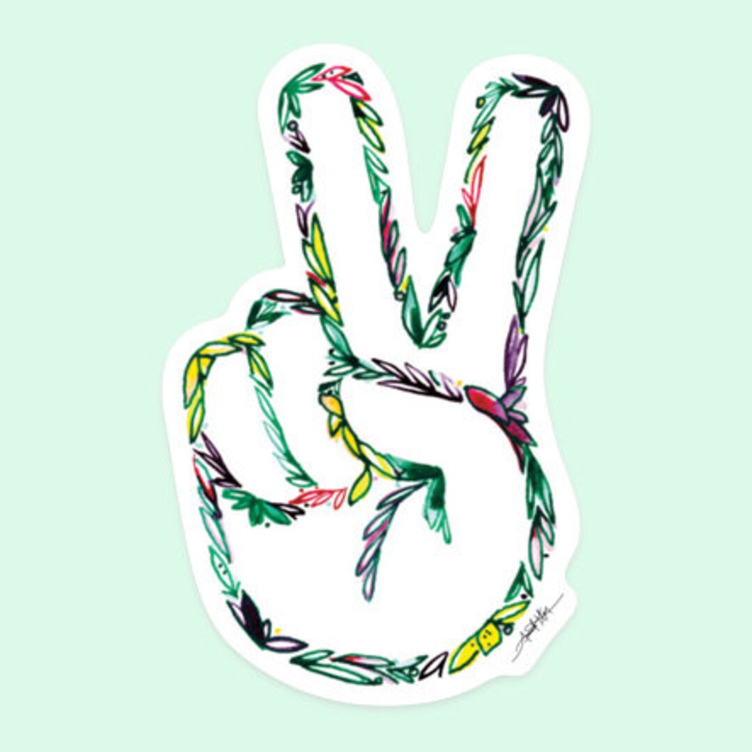 Peace Sign Vinyl Sticker Decal Cute Sticker Water Bottle Weatherproof ...