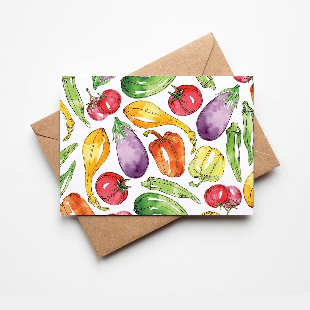 Garden Vegetable Note Card Set Fine Art Notecard Watercolor Gardening ...