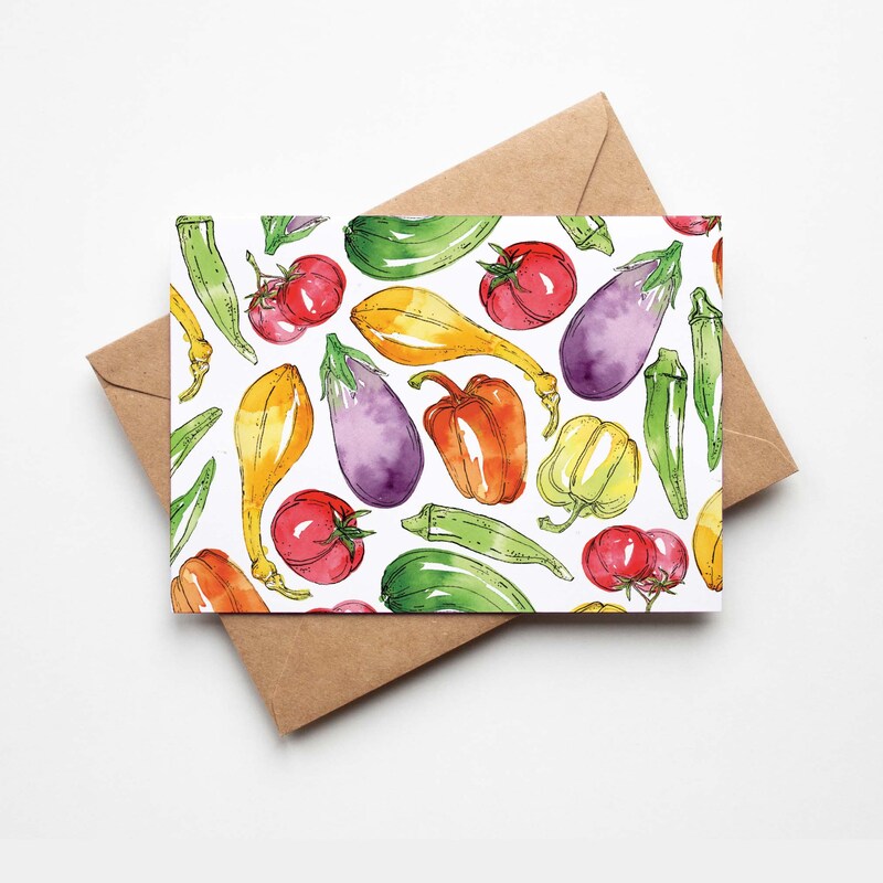 Vegetable Cards - Etsy
