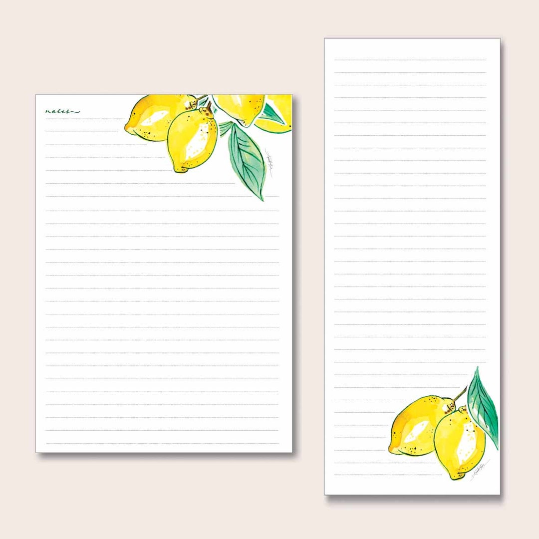 Lemon Notepad Bundle Watercolor Artwork Gift for Her Him Plant Lady ...