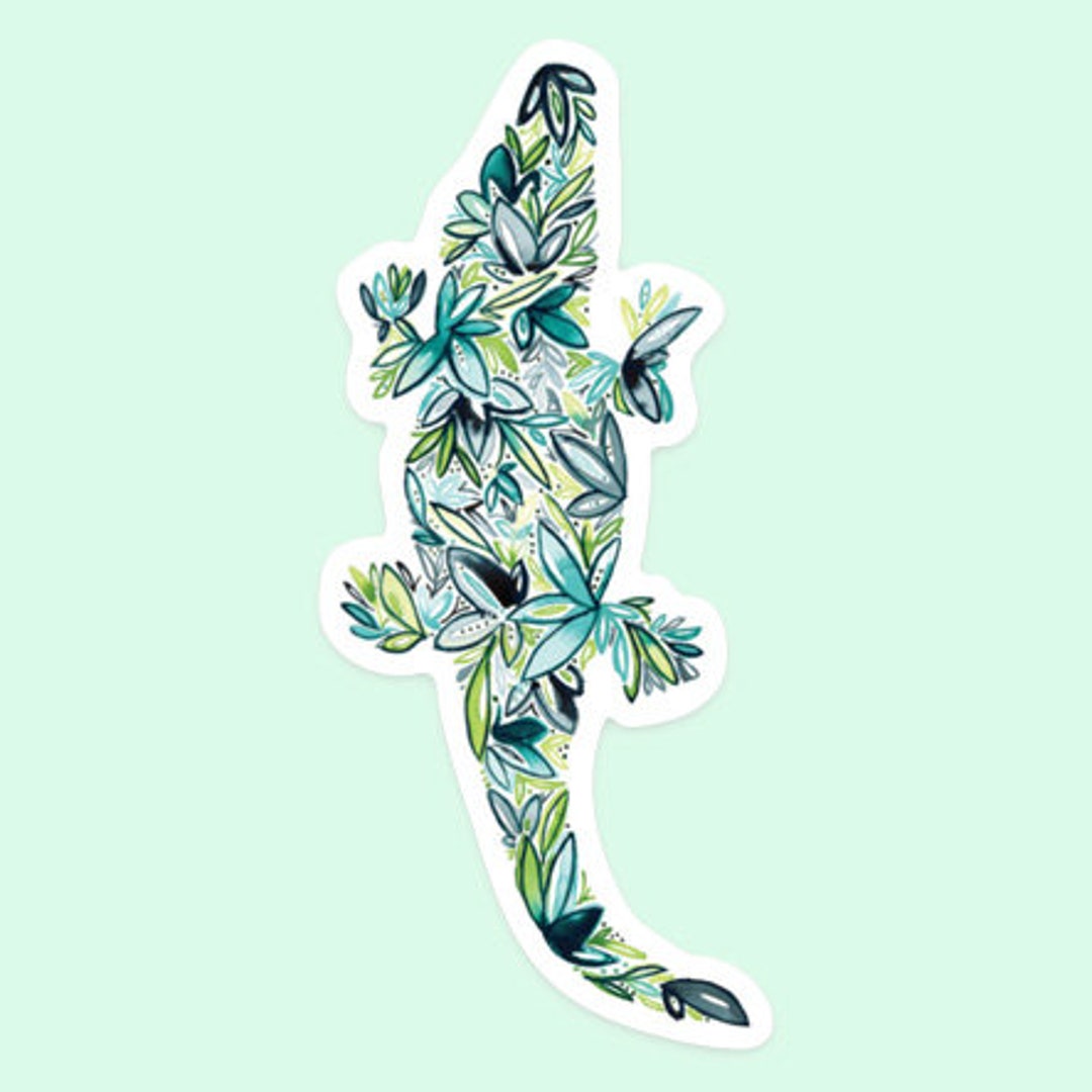 Alligator Vinyl Decal Sticker Cute Sticker Water Bottle Weatherproof ...