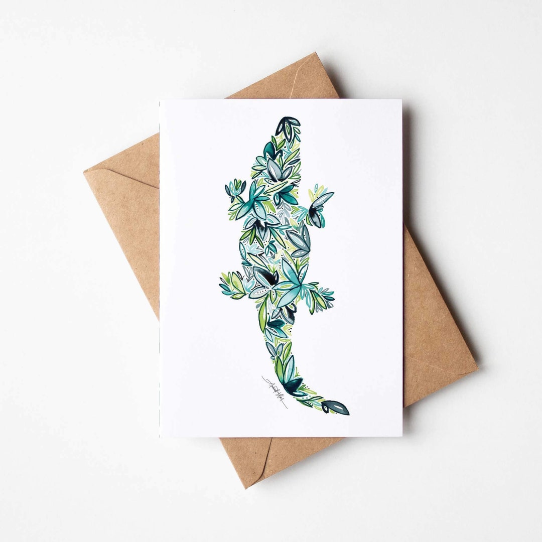 Alligator Note Card Set Fine Art Watercolor Artwork Coastal Gift ...