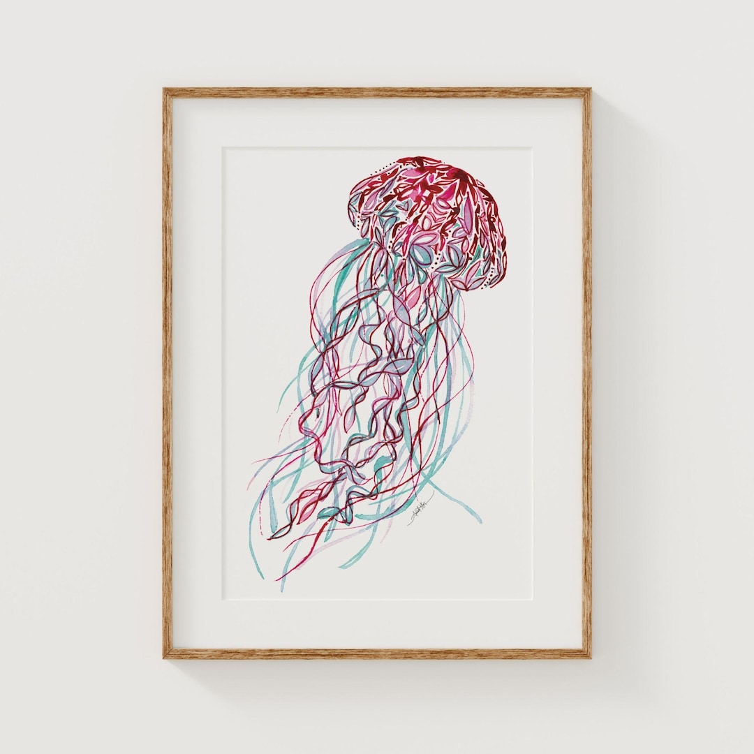 JELLYFISH Fine Art Print | Floral Home Decor | Canvas or Giclee Framed ...