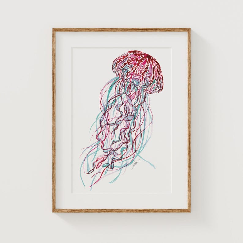 JELLYFISH Fine Art Print | Floral Home Decor | Canvas or Giclee Framed ...