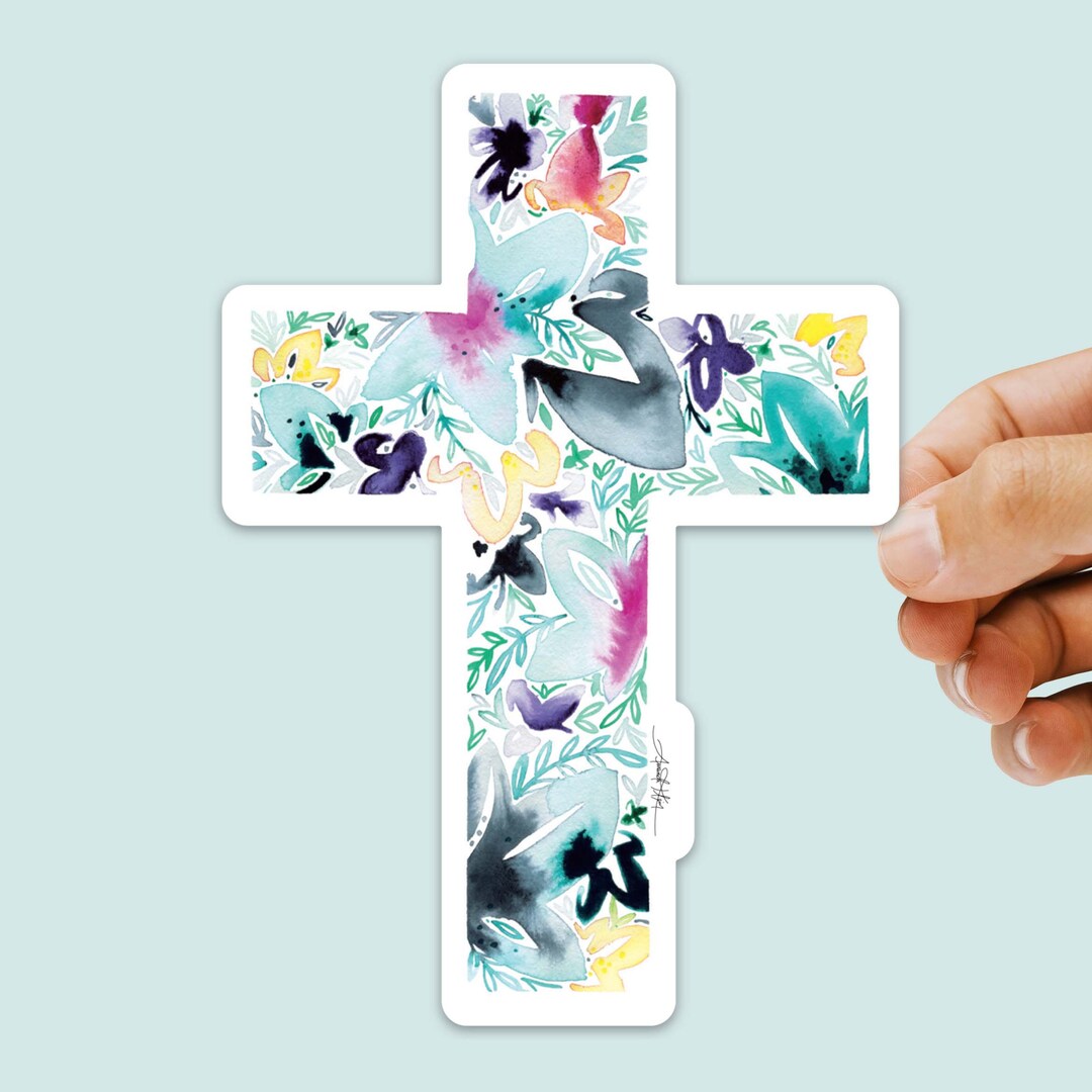 Cross Vinyl Decal Cute Sticker Weatherproof Waterproof Water Bottle ...