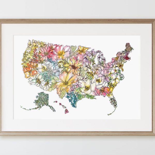 Map Flowers - Etsy