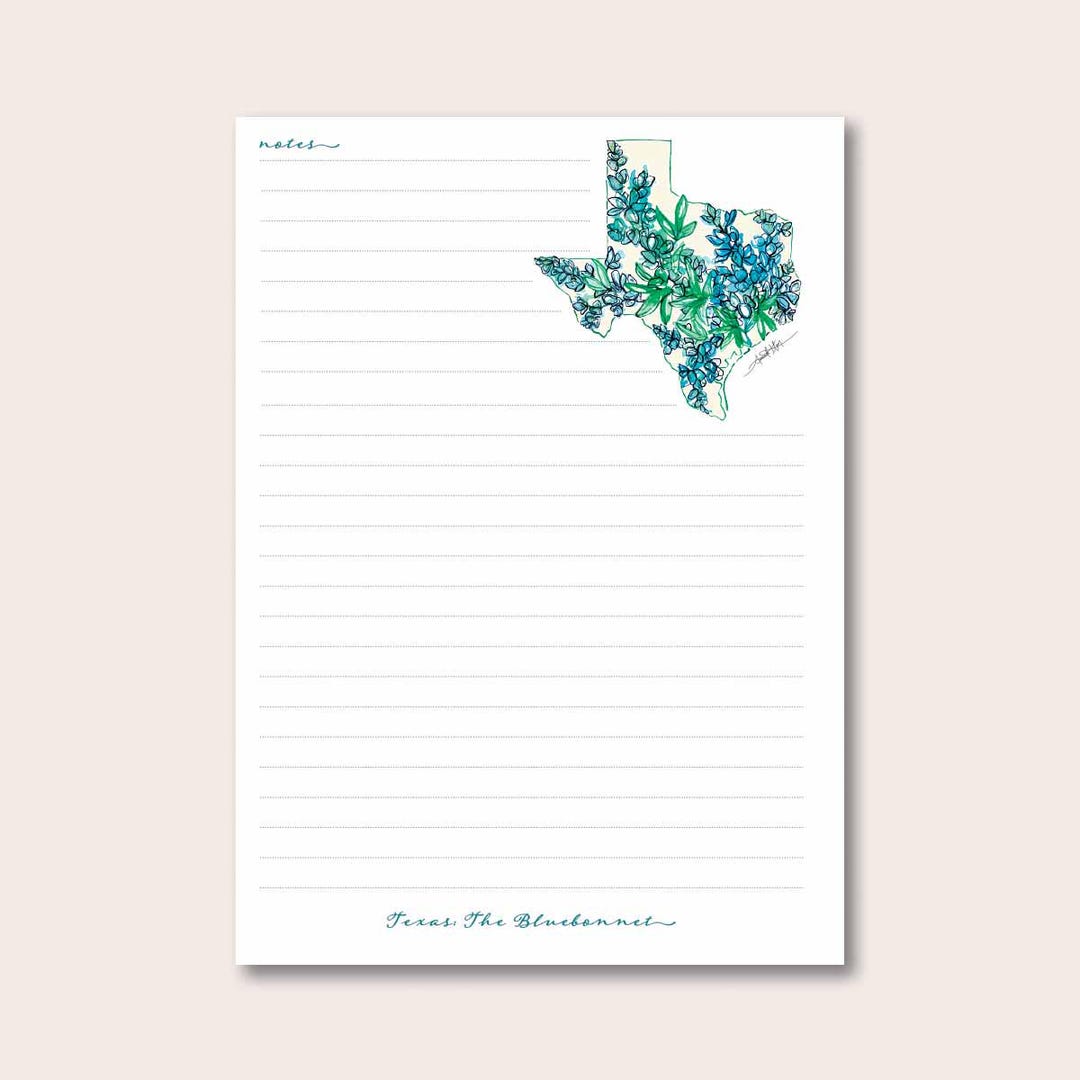Texas Desk Notepad Watercolor Artwork Gift for Her Him Christmas ...