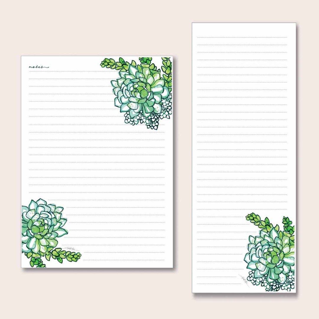 Succulent Notepad Bundle Watercolor Artwork Gift for Her Him Plant Lady ...