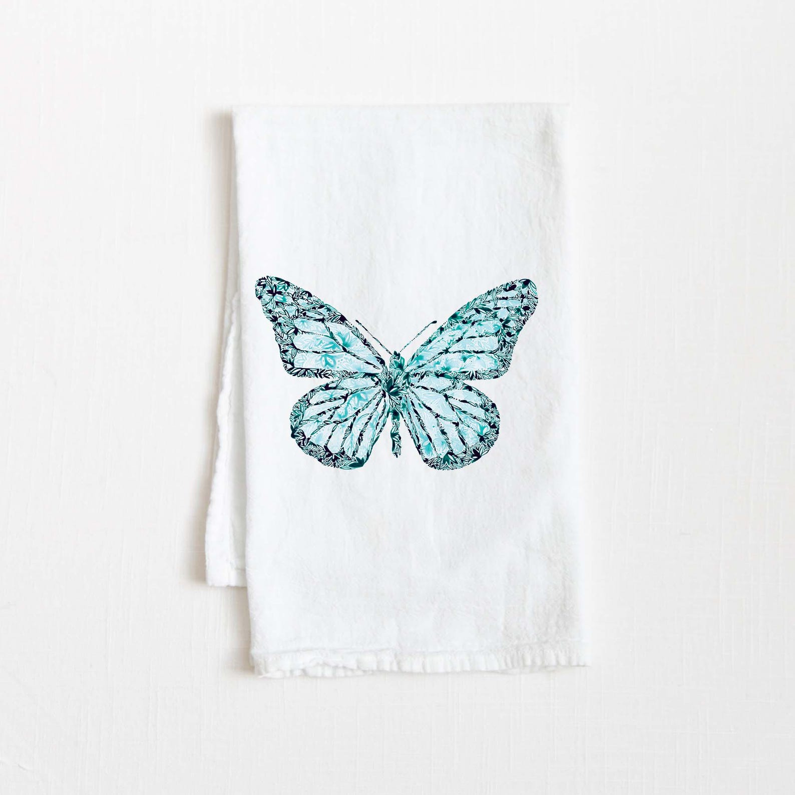 Blue Morpho Butterfly Flour Sack Kitchen Towel 27x27 Cotton Kitchen ...