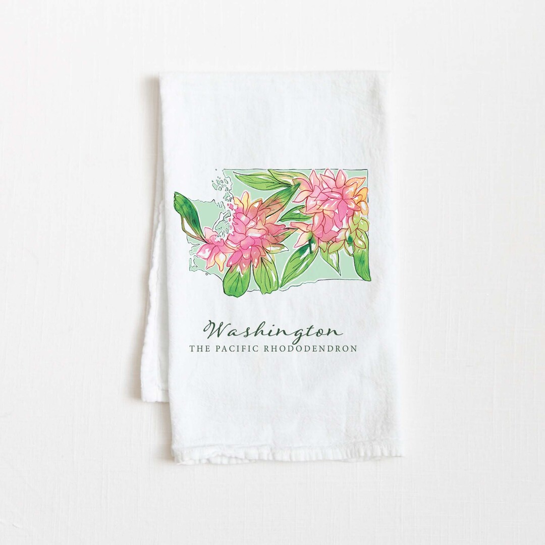 WASHINGTON State Flour Sack Kitchen Tea Towel 27 X 27 Cotton Decor ...