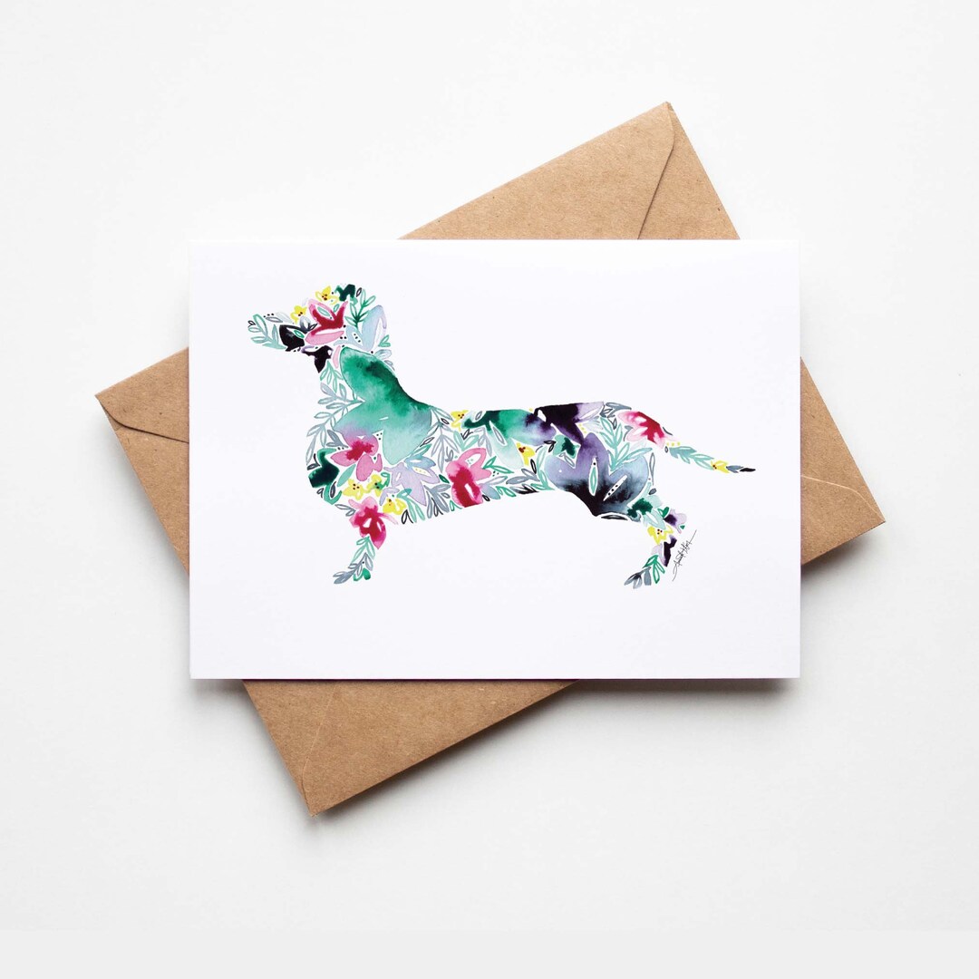 DACHSHUND Note Card Set of 8 Folded Stationery With Envelopes ...