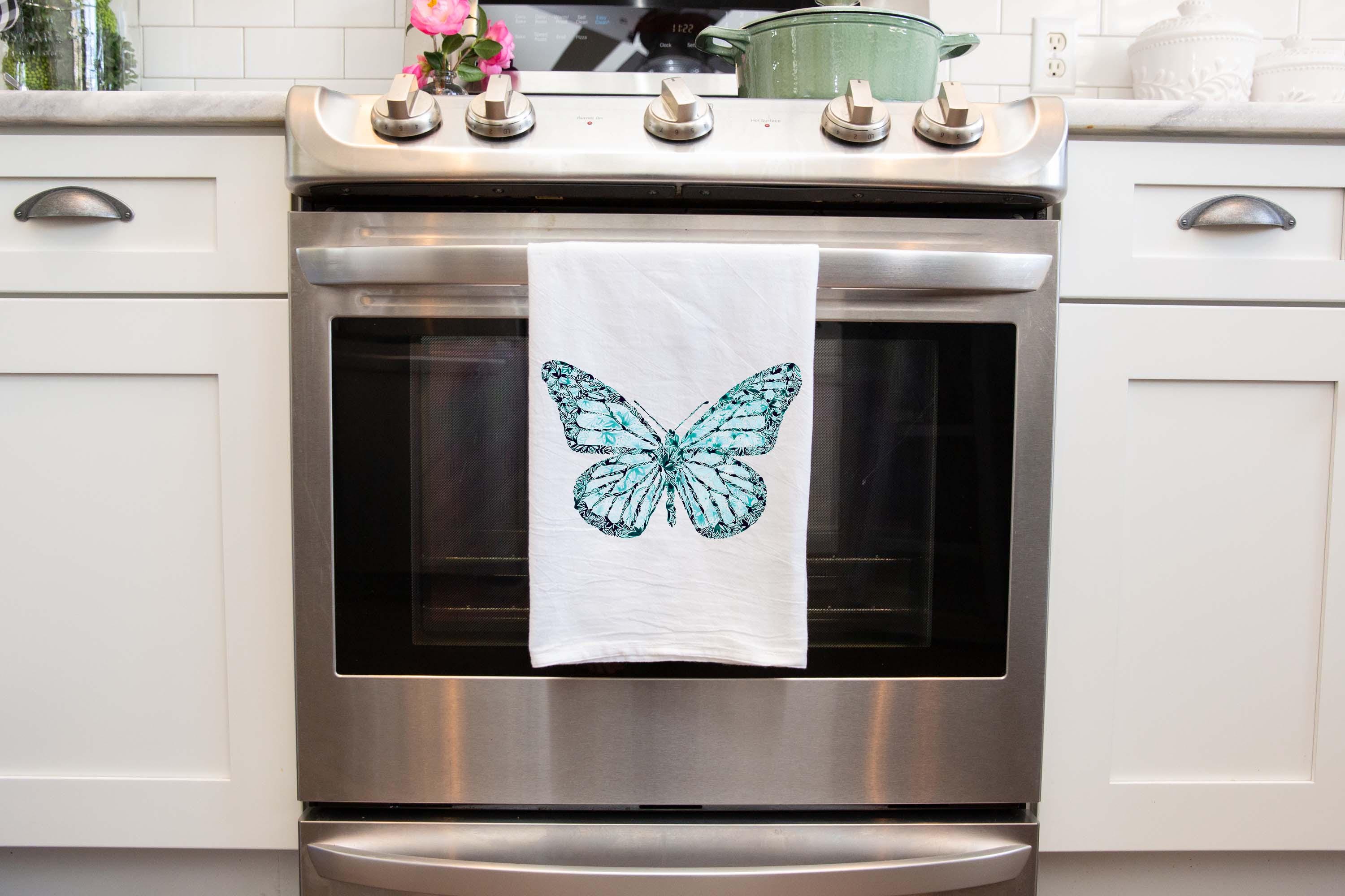 Blue Morpho Butterfly Flour Sack Kitchen Towel 27x27 Cotton Kitchen ...