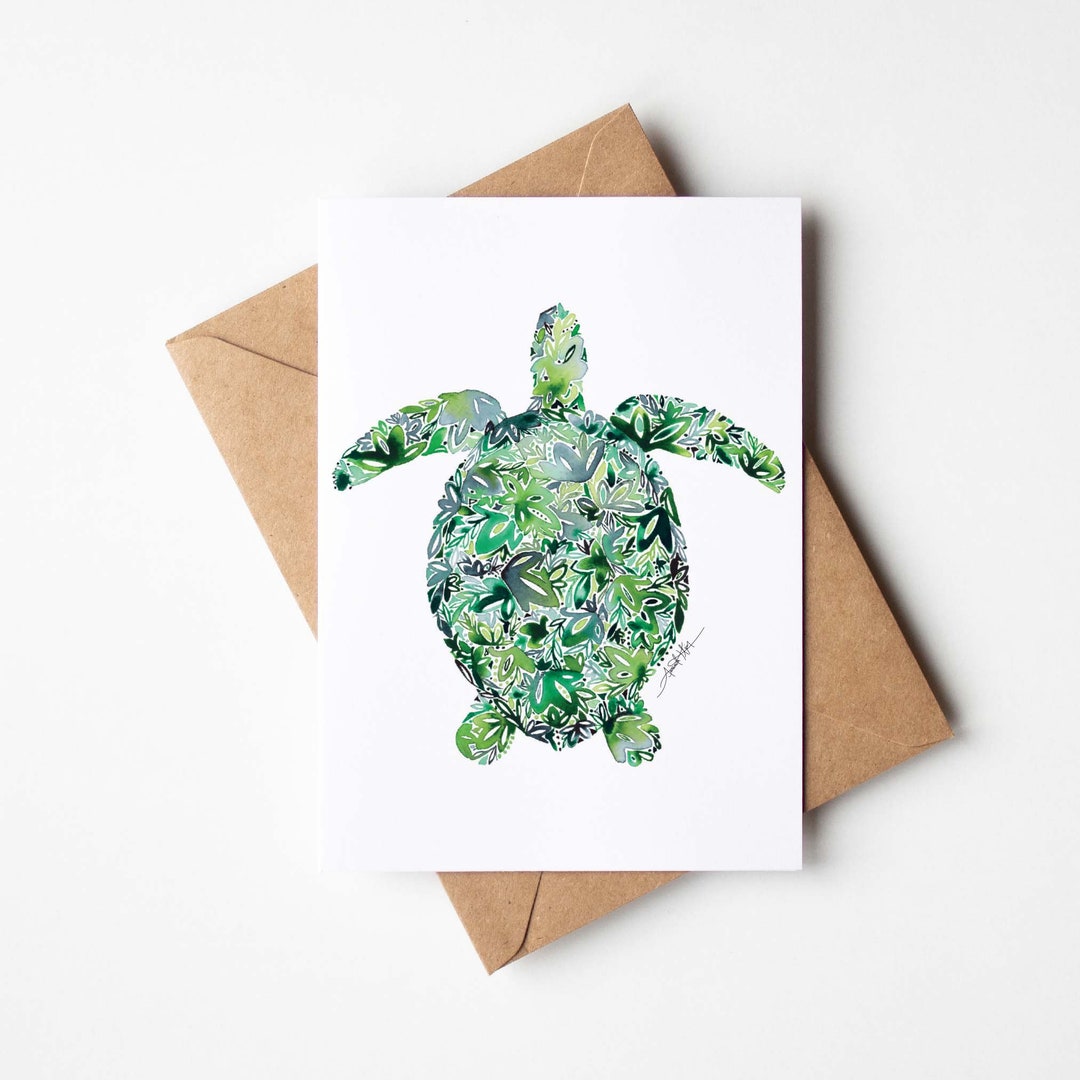 Sea Turtle Note Card Set Fine Art Watercolor Artwork Coastal Gift ...